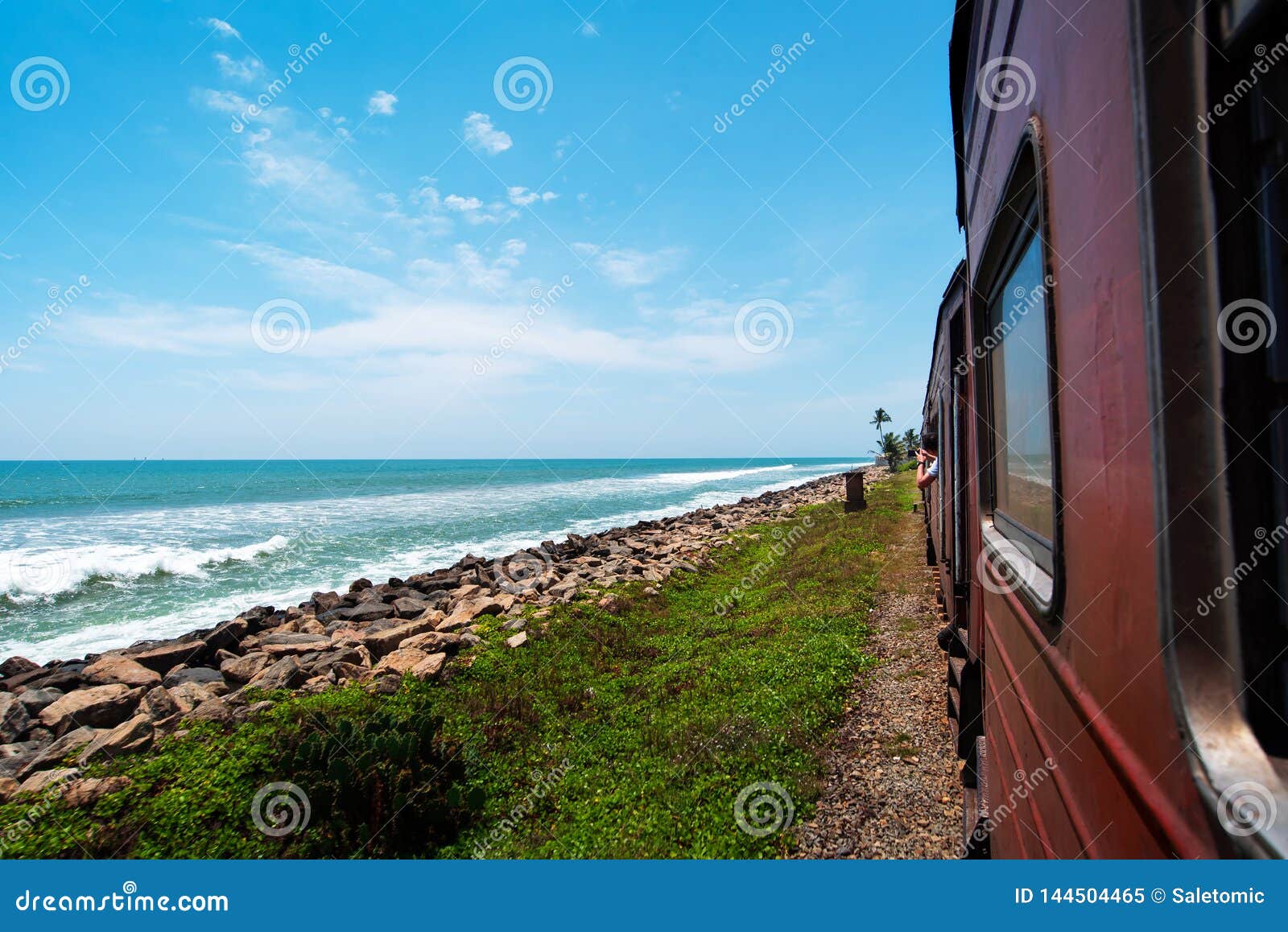 Coastal Train And Railway Line, Millennium Coastal Path, Llanelli ...
