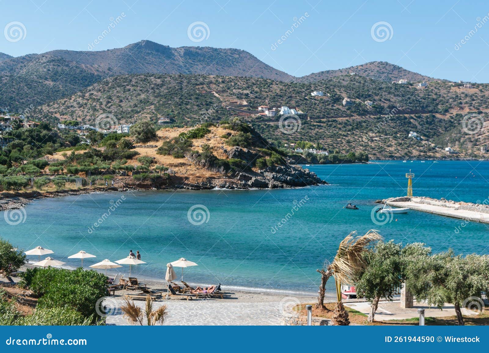 Coastal View of a Resort Lake before the Mountains Under the Blue Sky ...