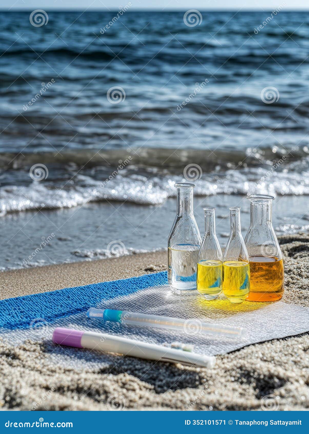 Coastal Water Test Analysis on Beach Ocean Water Sample Testing Beach ...