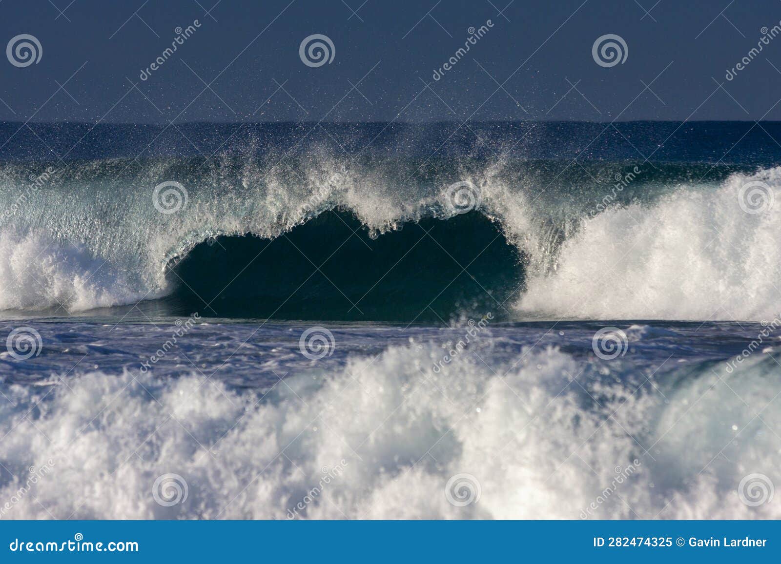 The Big Shore Break Dumpers in Action Stock Image - Image of coast ...