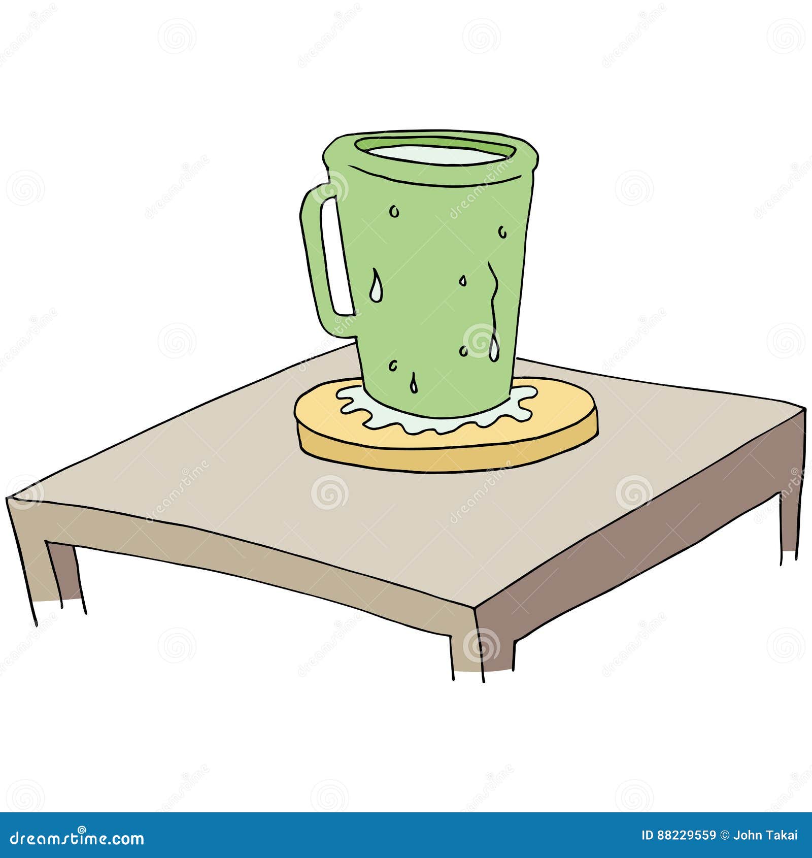 Coaster Protecting Table From Moisture Cartoon Vector | CartoonDealer ...
