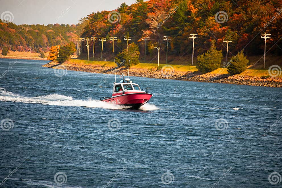 Coastguard Boat in Cape Cod Canal Editorial Image - Image of transport ...