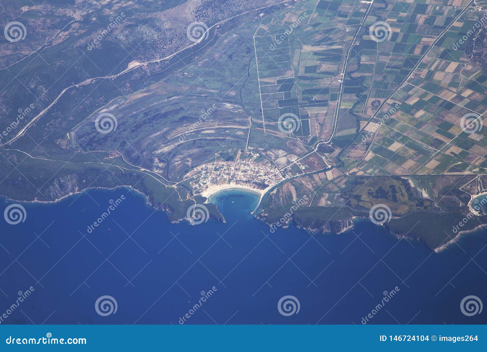 Coastline from above stock photo. Image of scenic, blue - 146724104