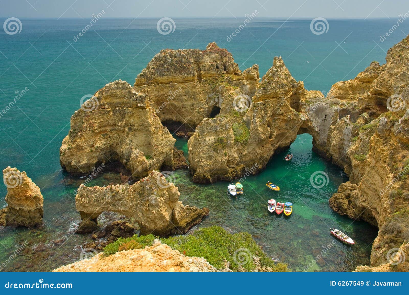 Coastline of Algarve, Portugal Stock Image - Image of rocks, tranquil ...
