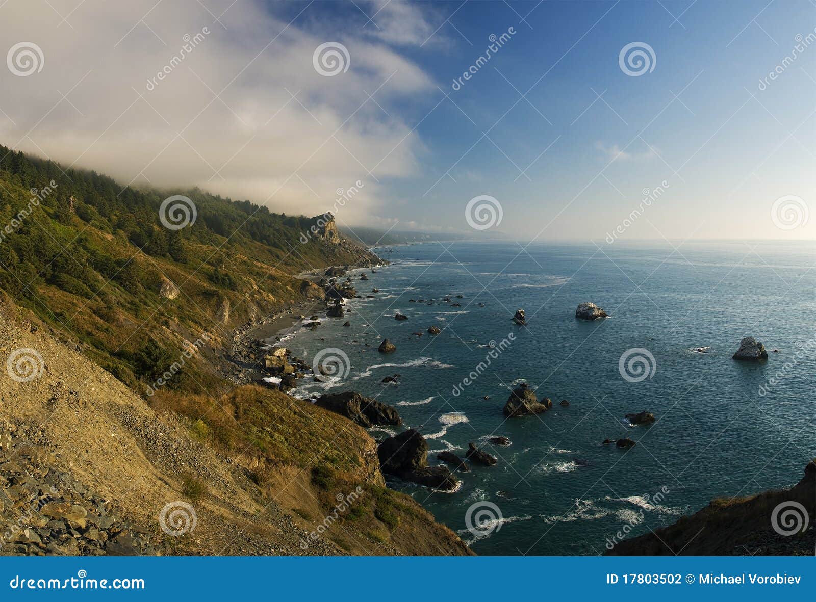 Coastline in California, Panoramic View Stock Photo - Image of ...