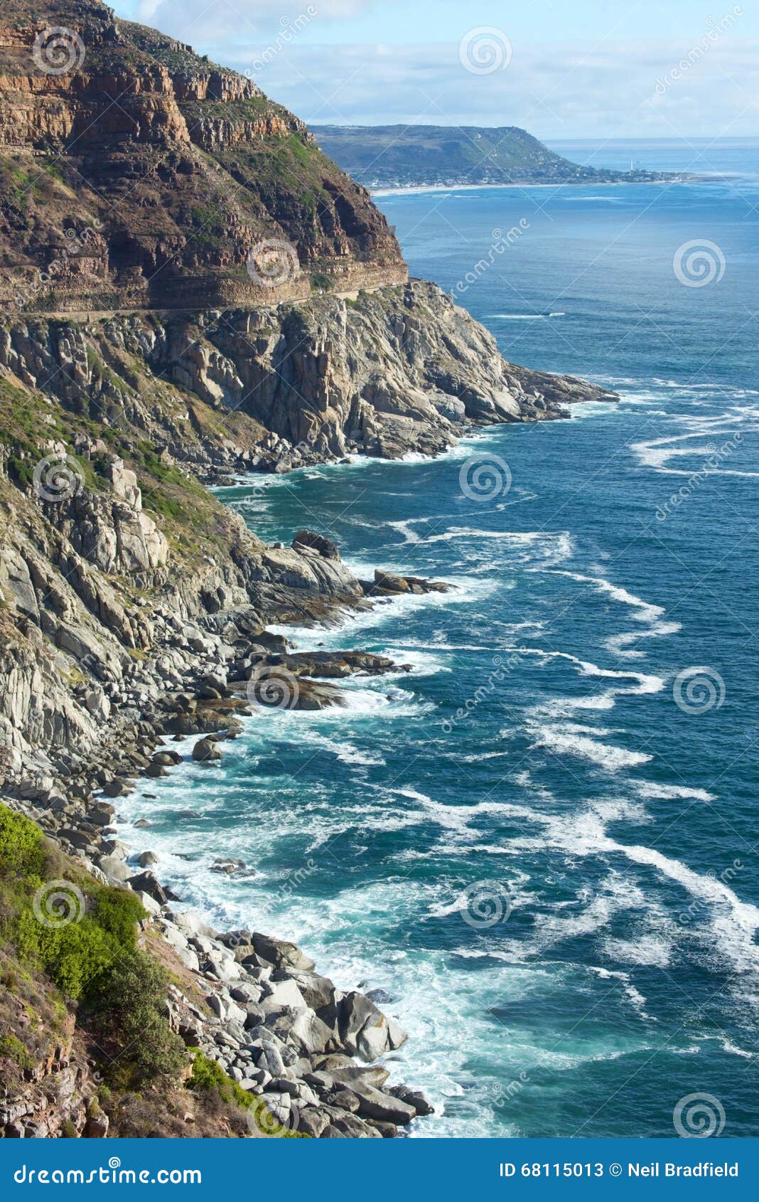 Coastline Chapman S Peak Cape Town Stock Image - Image of blue, town ...