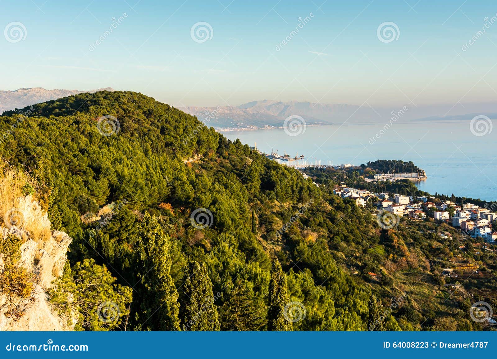 Coastline of City Split from Marjan Hill. Stock Image - Image of ...