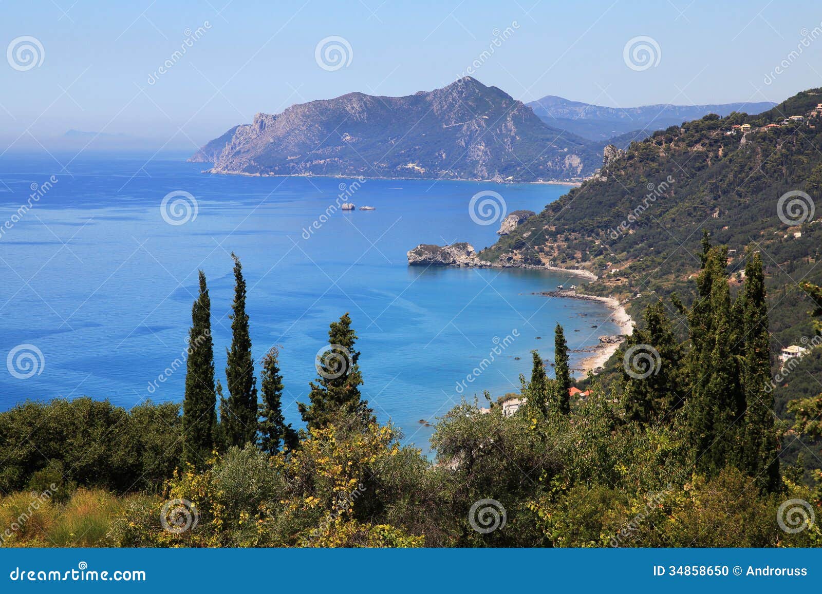 Coastline in Corfu, Greece stock photo. Image of greece - 34858650