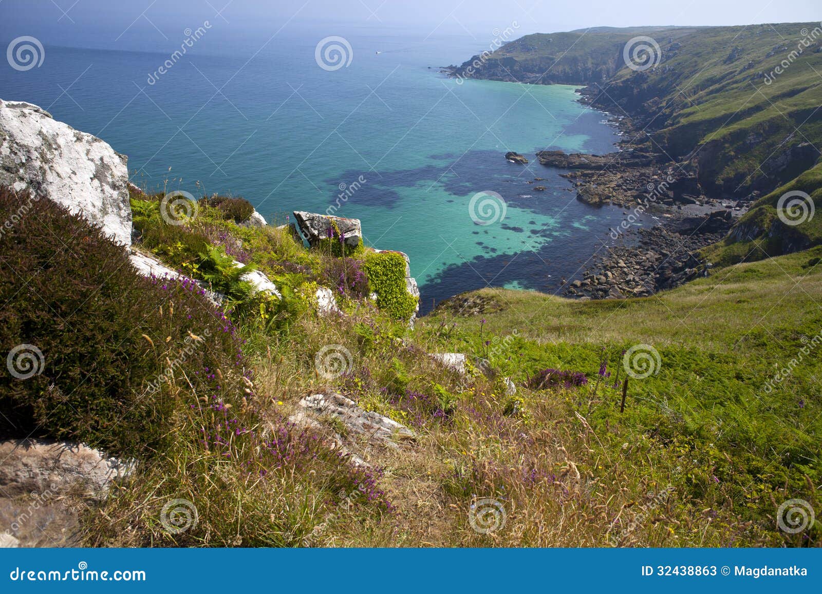 Coastline in Cornwall stock image. Image of cliff, ives - 32438863