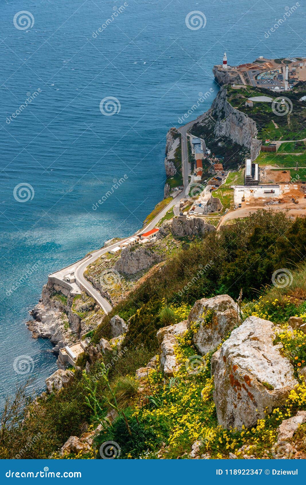 Coastline of Gibraltar from the Top of the Rock Stock Image - Image of ...