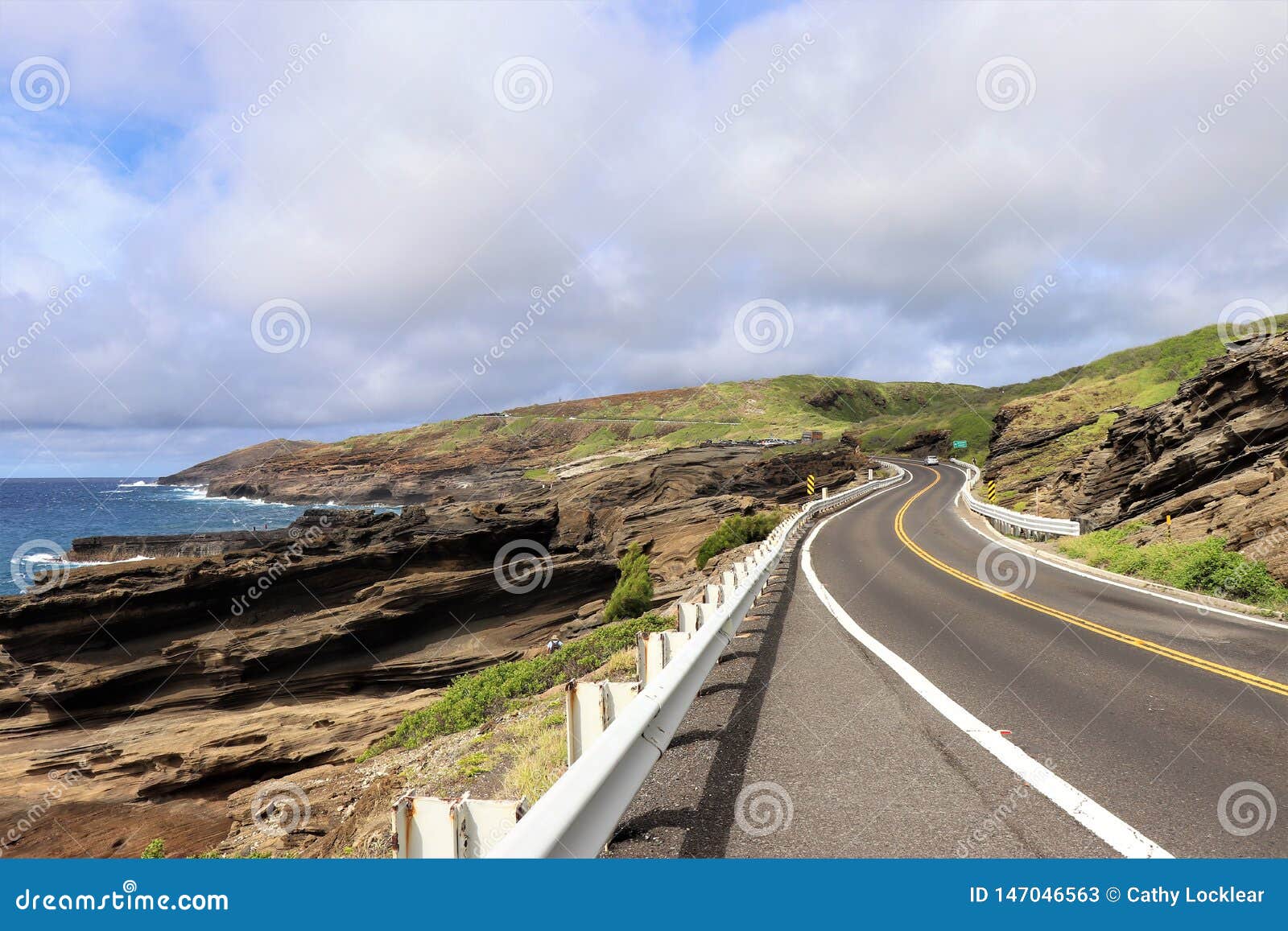 Coastal Highway Along the South Shore of Oahu, Hawaii Stock Image ...
