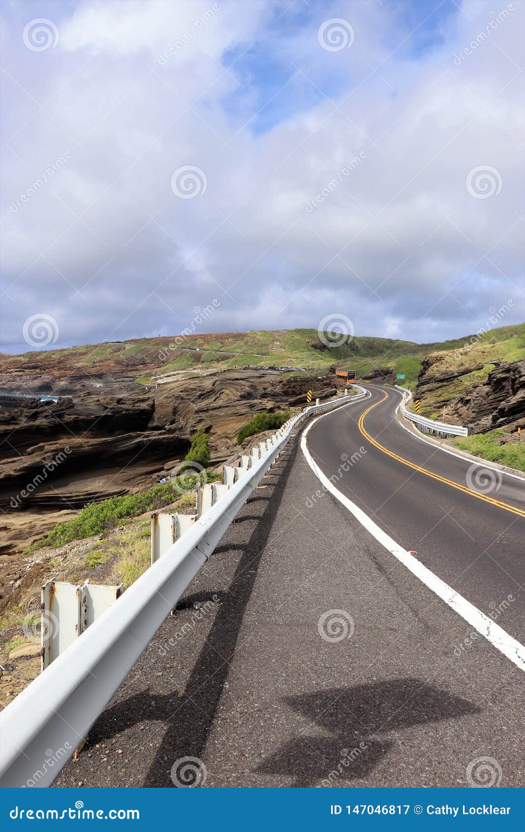 Coastal Highway Along the South Shore of Oahu, Hawaii Stock Image ...