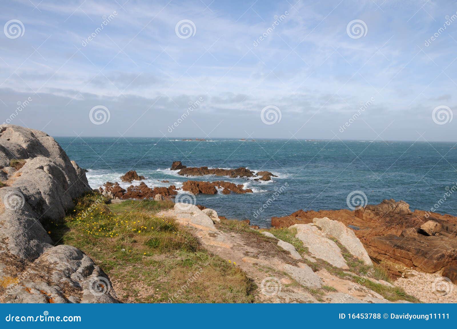 Coastline at Les Grandes Rocques, Guernsey Stock Photo - Image of ...
