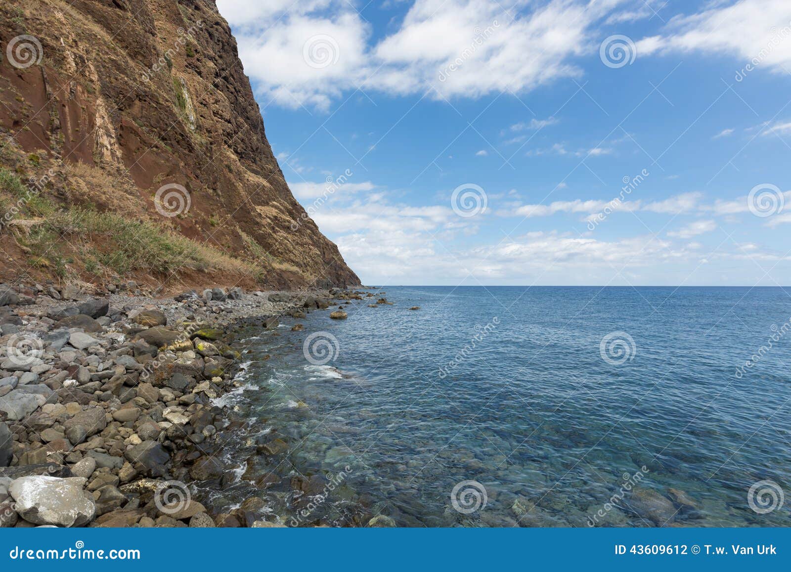 Coastline of Madeira with High Cliffs Along the Atlantic Ocean Stock ...