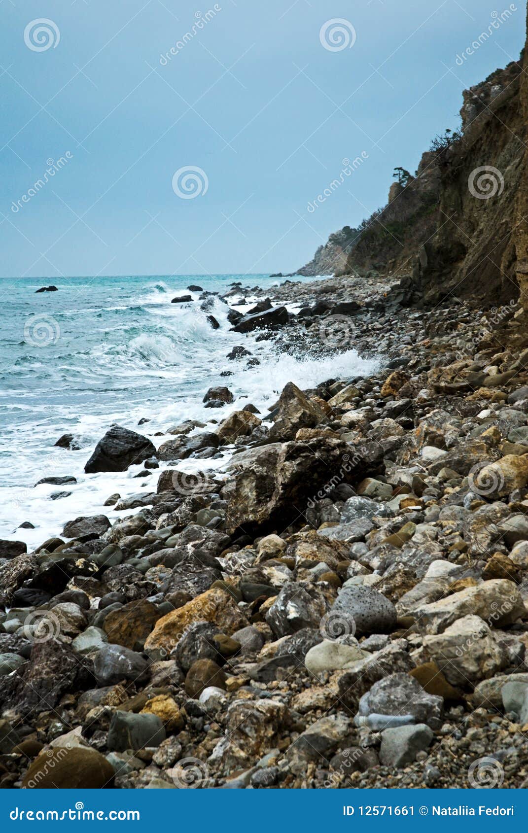 Coastline near the rocks stock image. Image of coastline - 12571661
