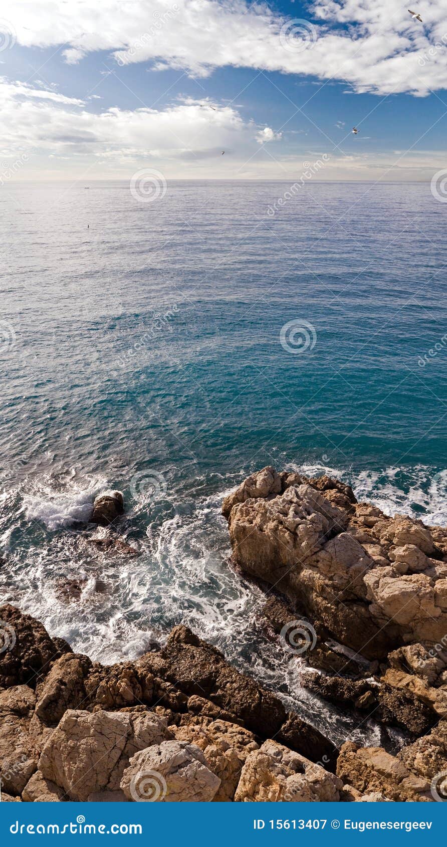 Coastline in Nice with Rocks and Waves Stock Image - Image of cote ...