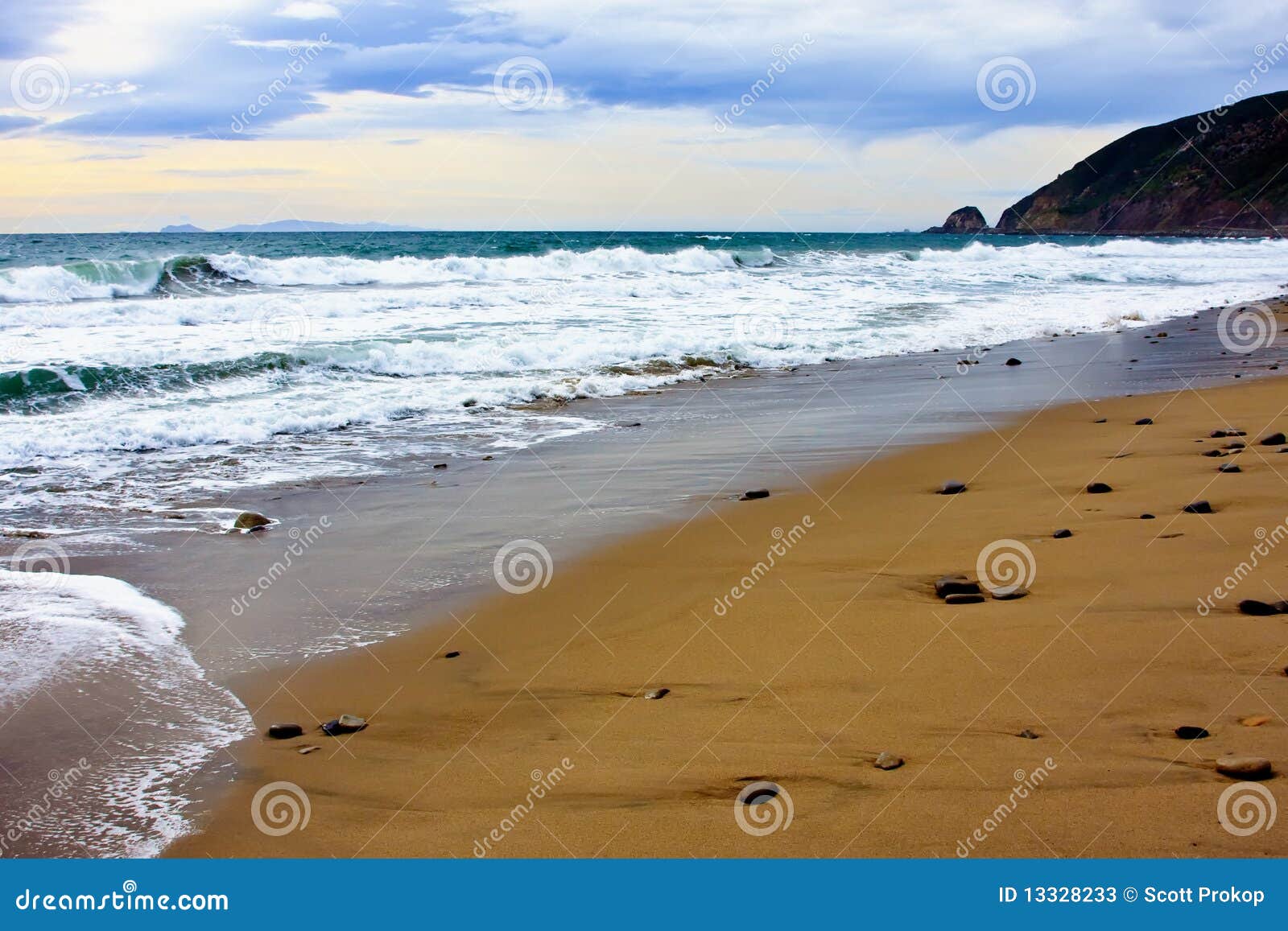 Coastline of the Pacific Ocean on the Beach Stock Image - Image of ...