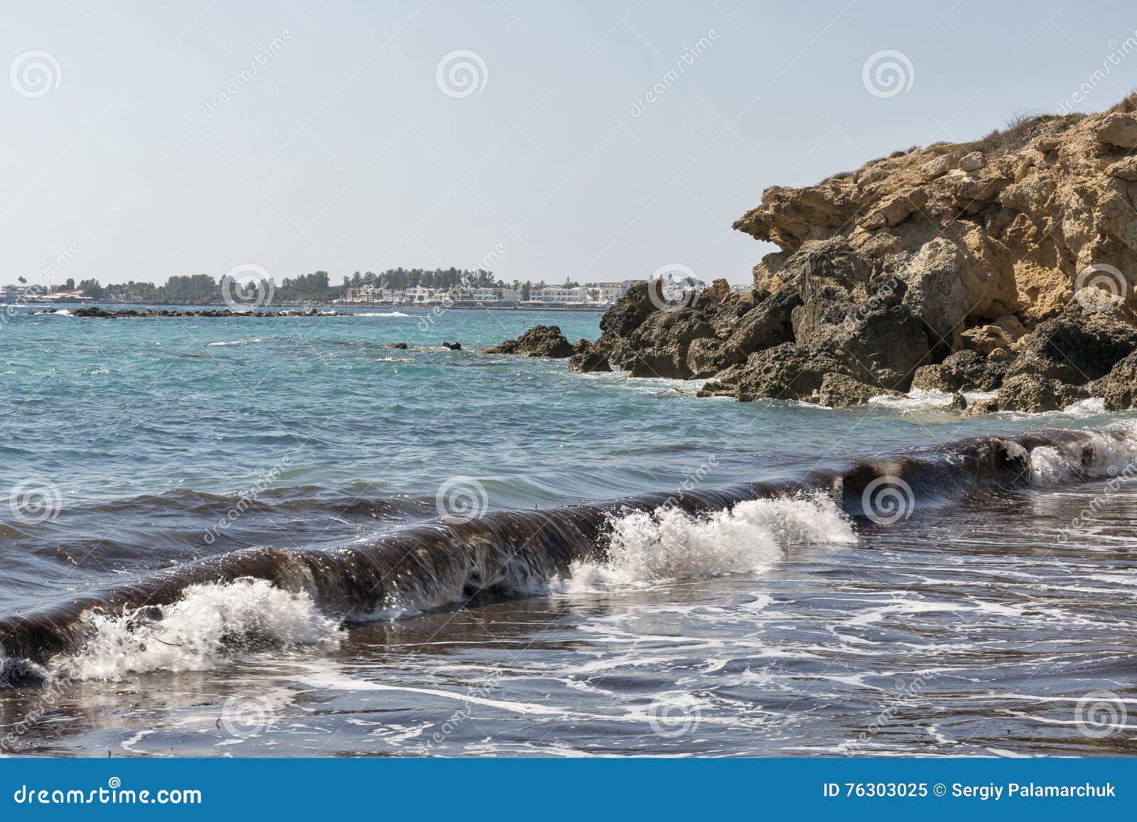 Coastline in Paphos, Cyprus. Stock Image - Image of hill, legend: 76303025