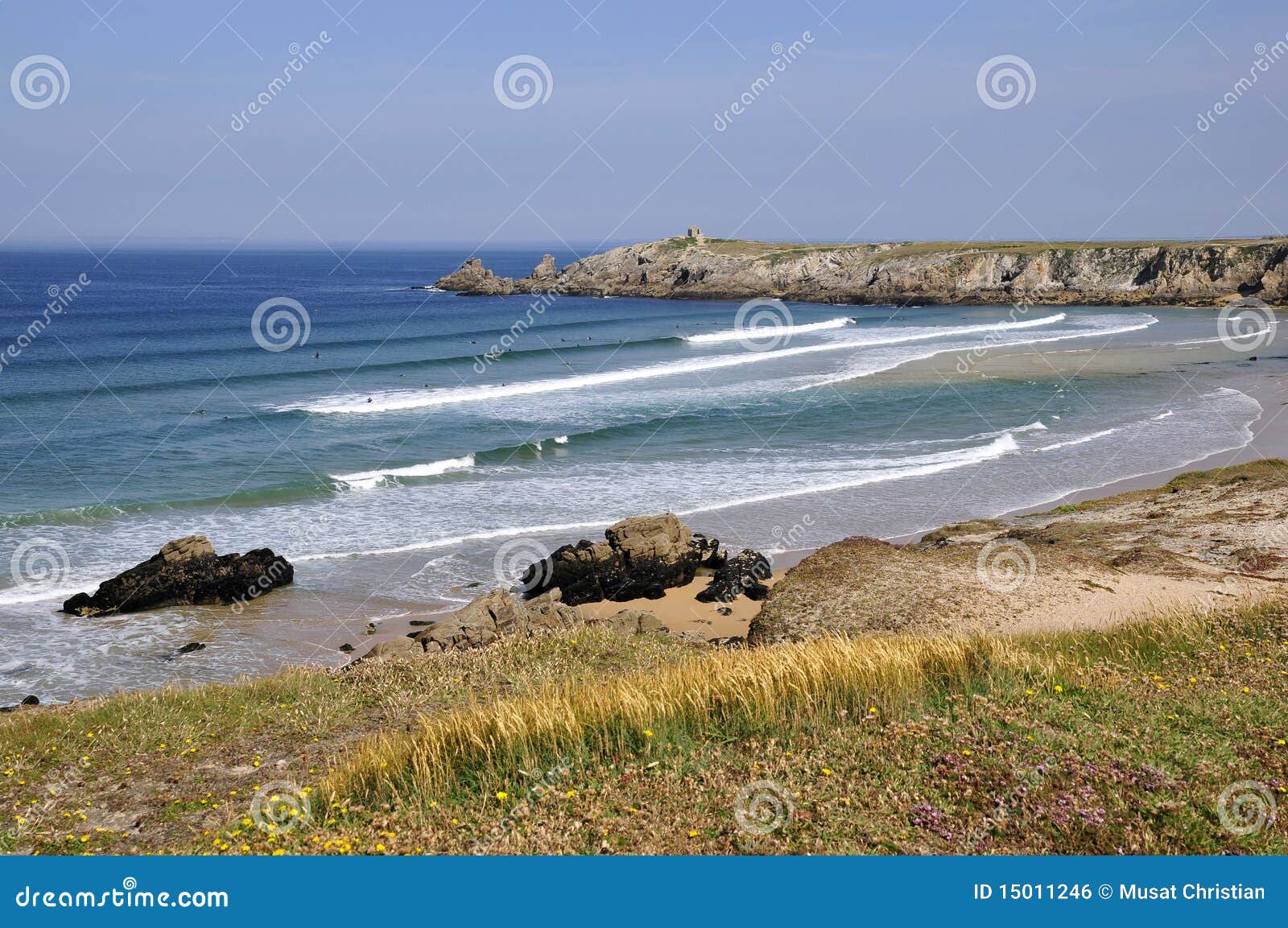 Coastline of the Quiberon in France Stock Photo - Image of horizon ...