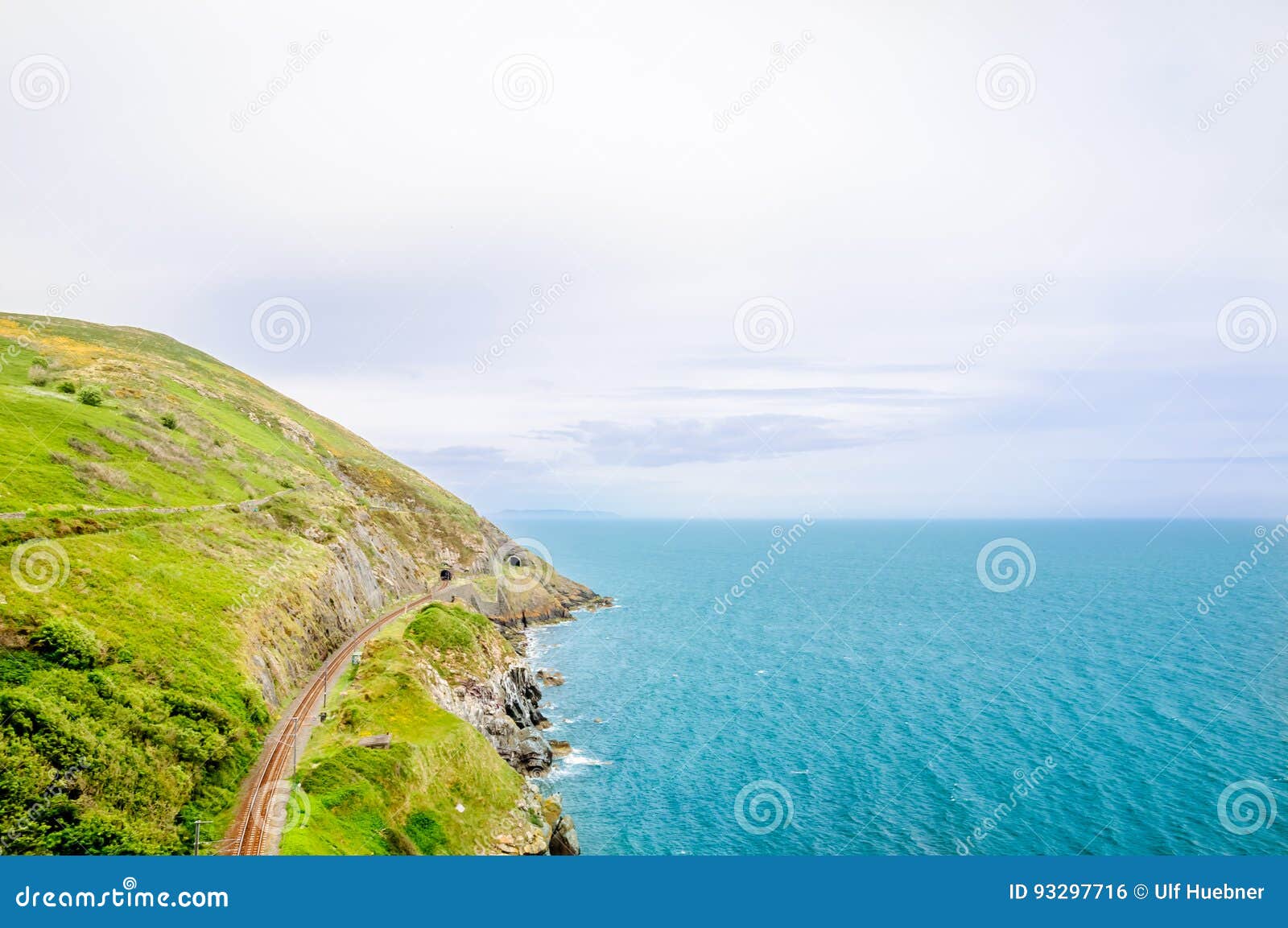 Coastline and Railroad Track by Bray in Ireland Stock Photo - Image of ...