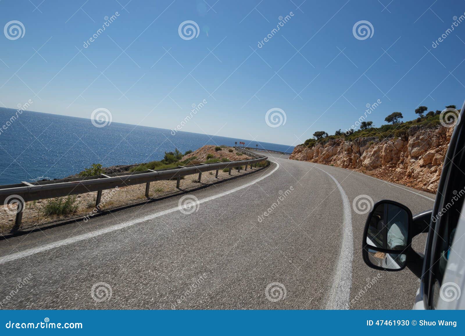 Coastline road stock photo. Image of long, outdoors, fence - 47461930