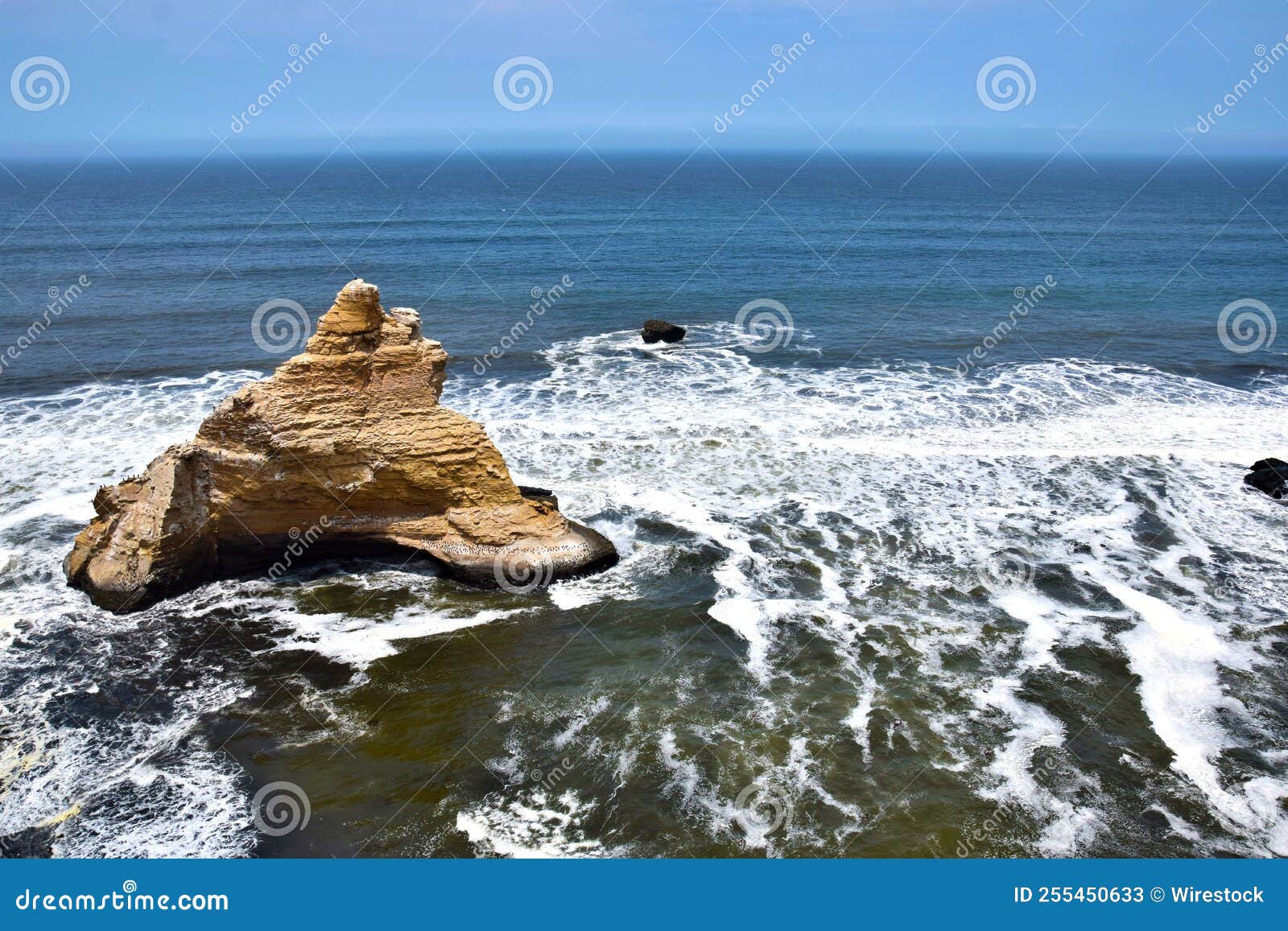 Scenery by the Ocean in Peru Stock Image - Image of natural, rocks ...