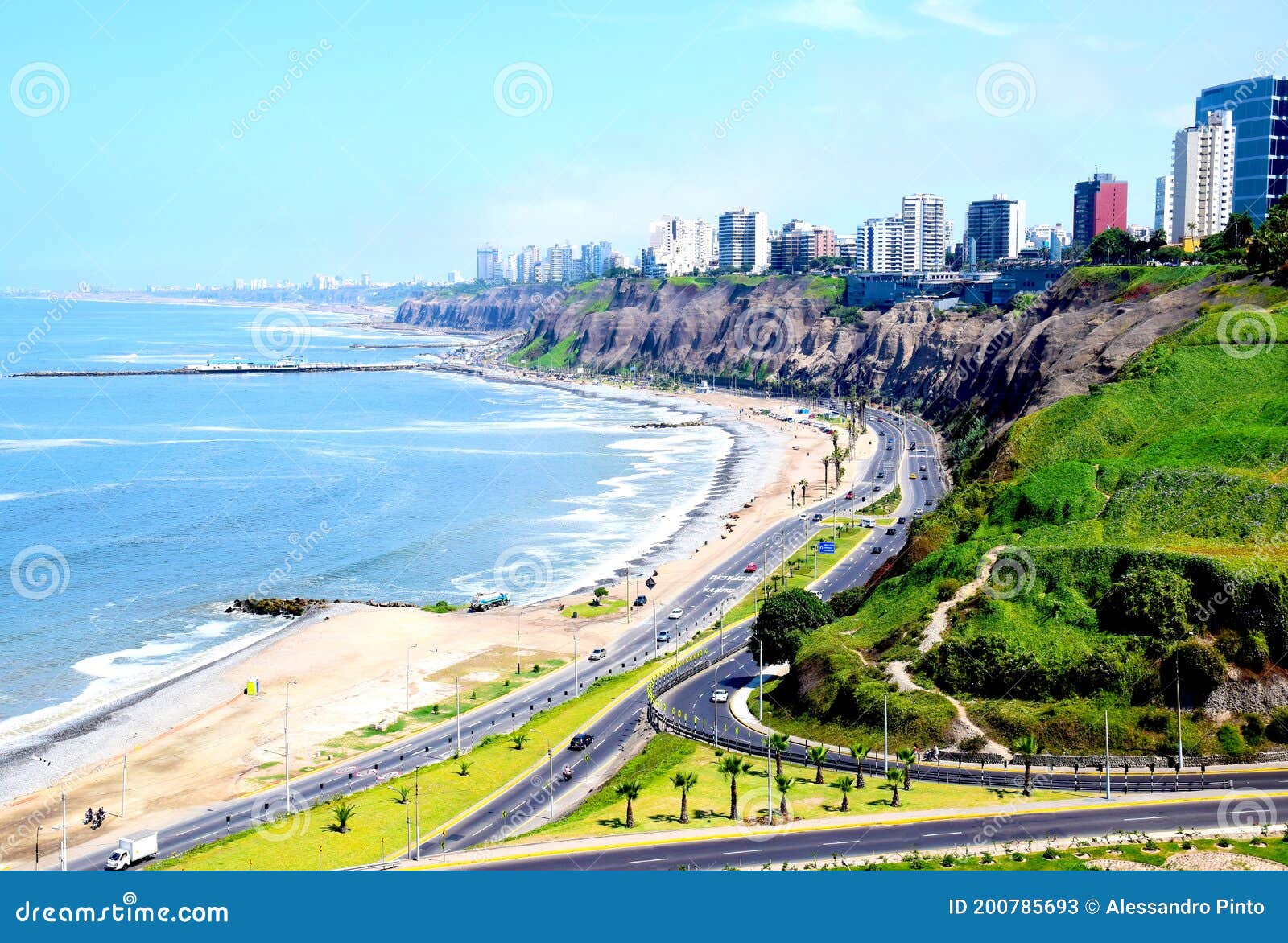 Coastline in the South of Lima, Peru Stock Image - Image of miraflores ...