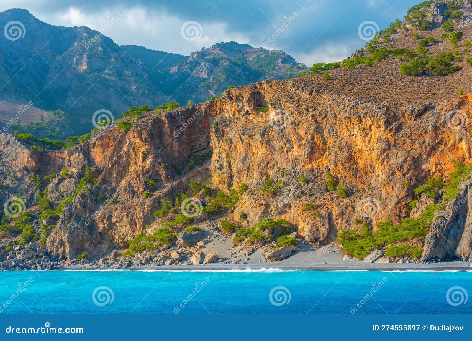 Coastline of Southern Crete in Greece Stock Image - Image of blue, wild ...