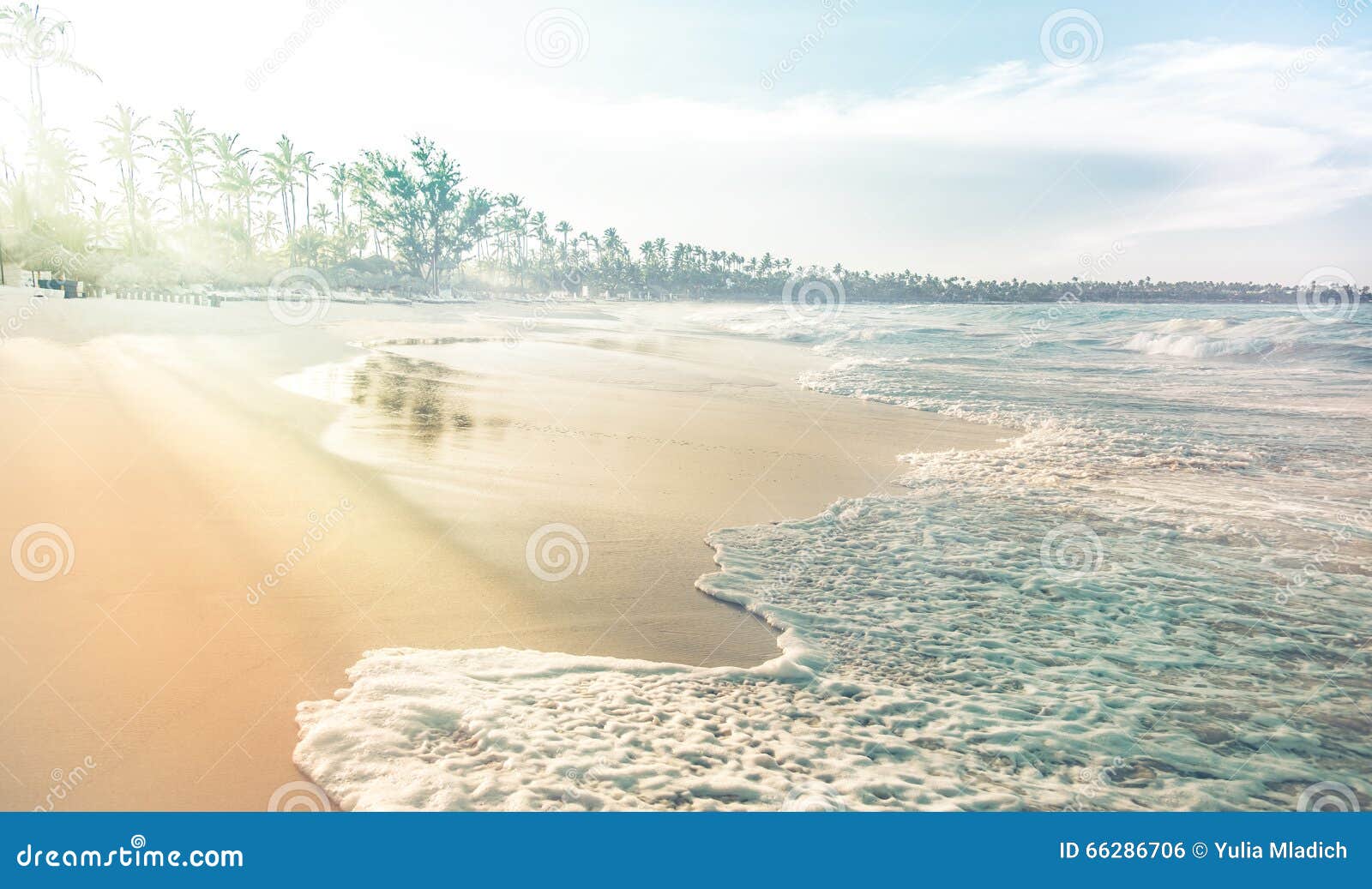 Coastline with Waves, Sand and Haze Stock Photo - Image of beach, coast ...