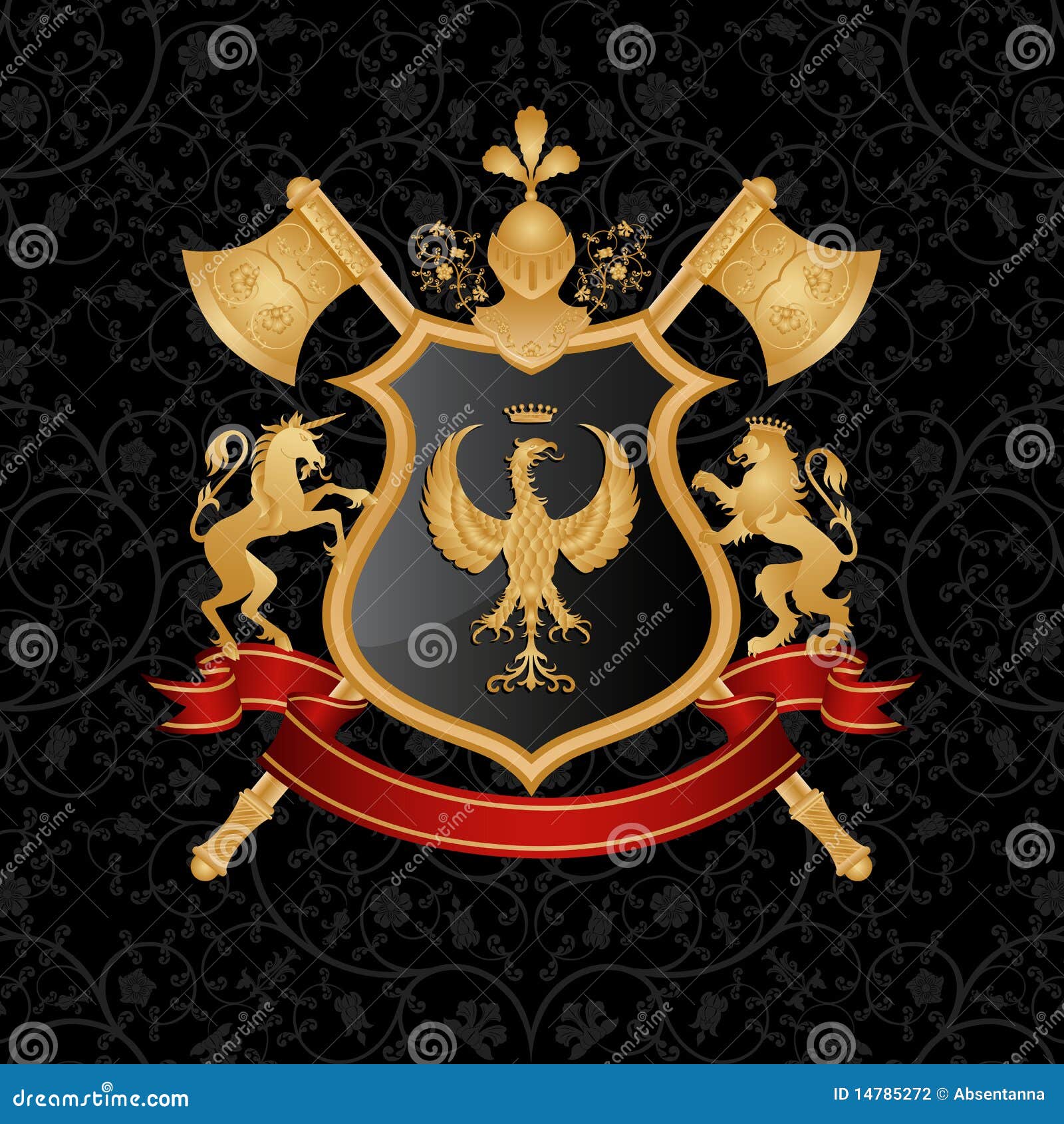 Coat of arms stock vector. Illustration of predator, insignia - 14785272