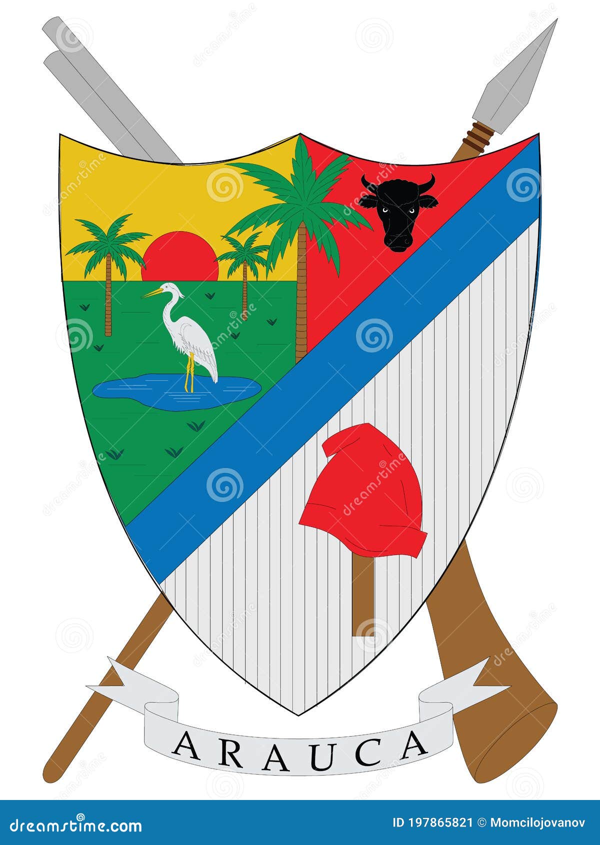 Coat of Arms of Arauca Department Stock Vector - Illustration of latin ...