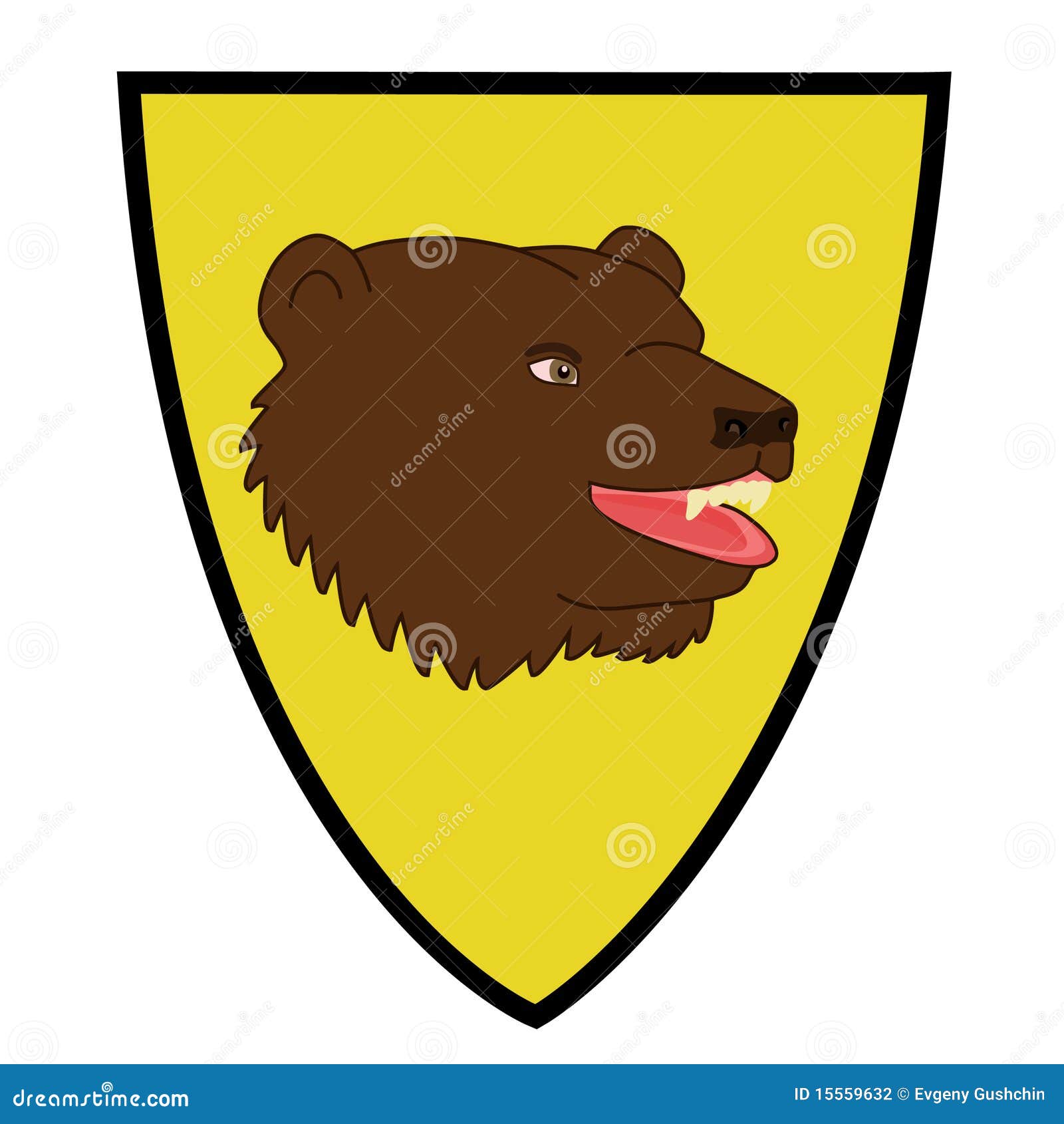 Coat of Arms with Bear Head Stock Vector - Illustration of emblem ...