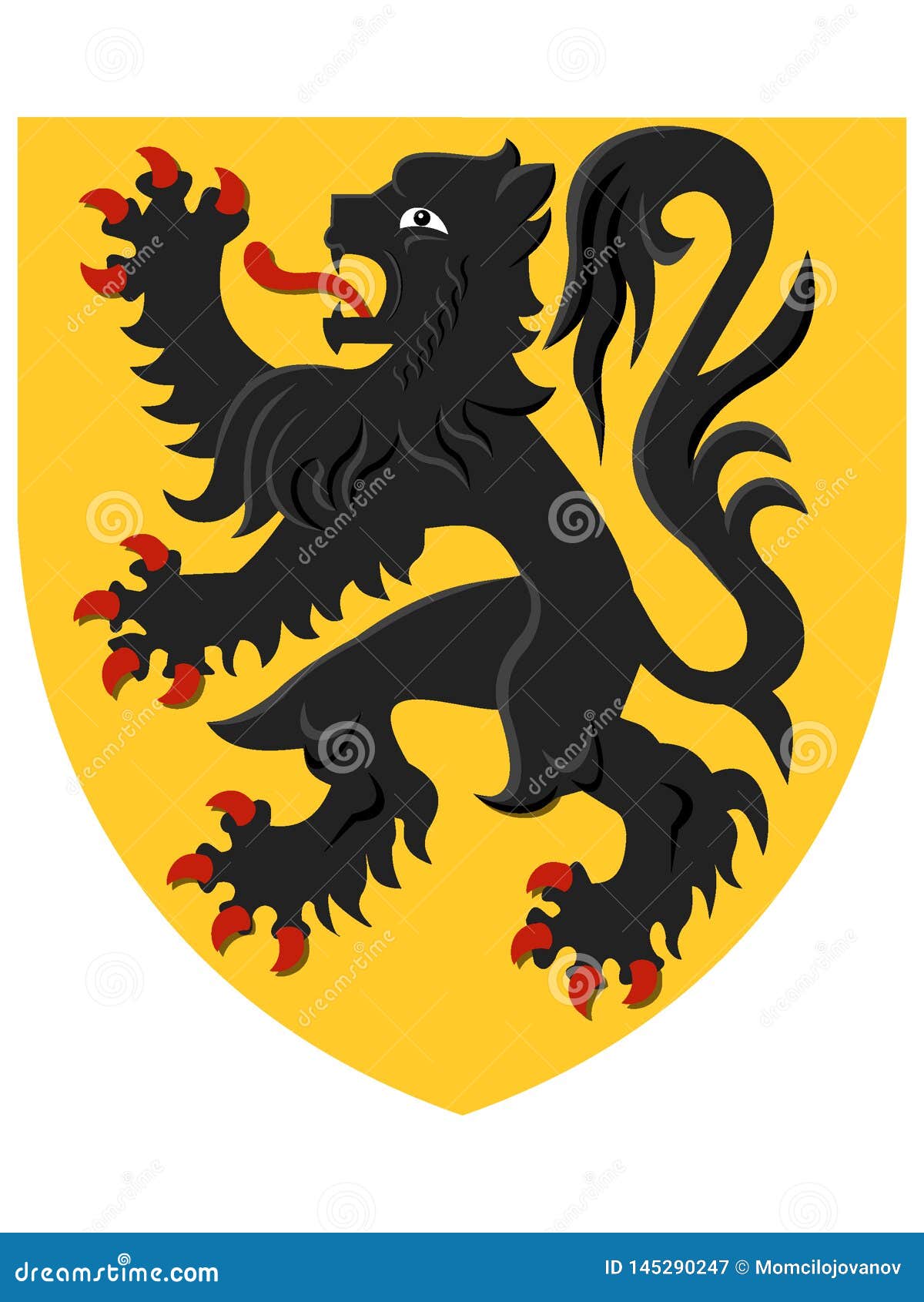 Coat of Arms of Belgian Region of Flanders Stock Vector - Illustration ...