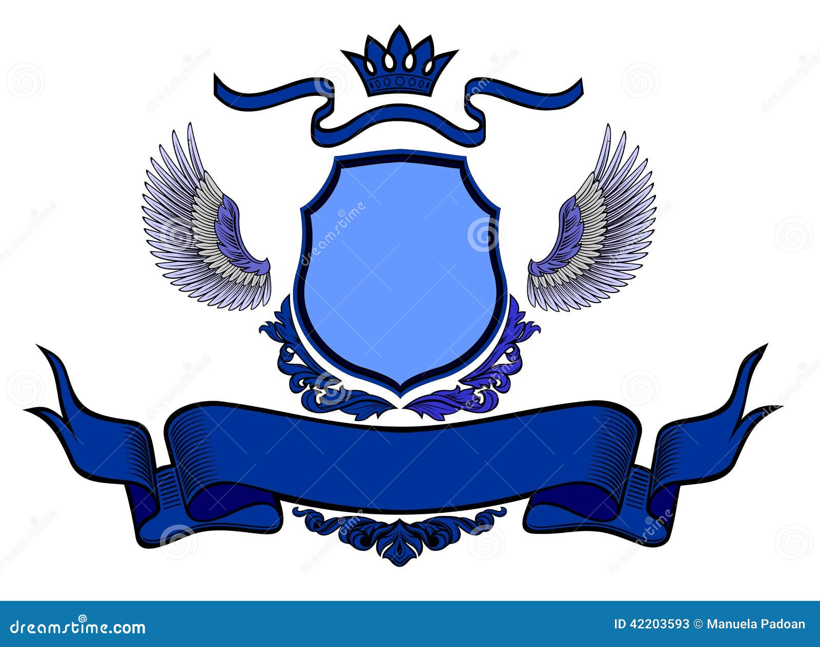 Coat of Arms Blue on White Background Stock Vector - Illustration of ...