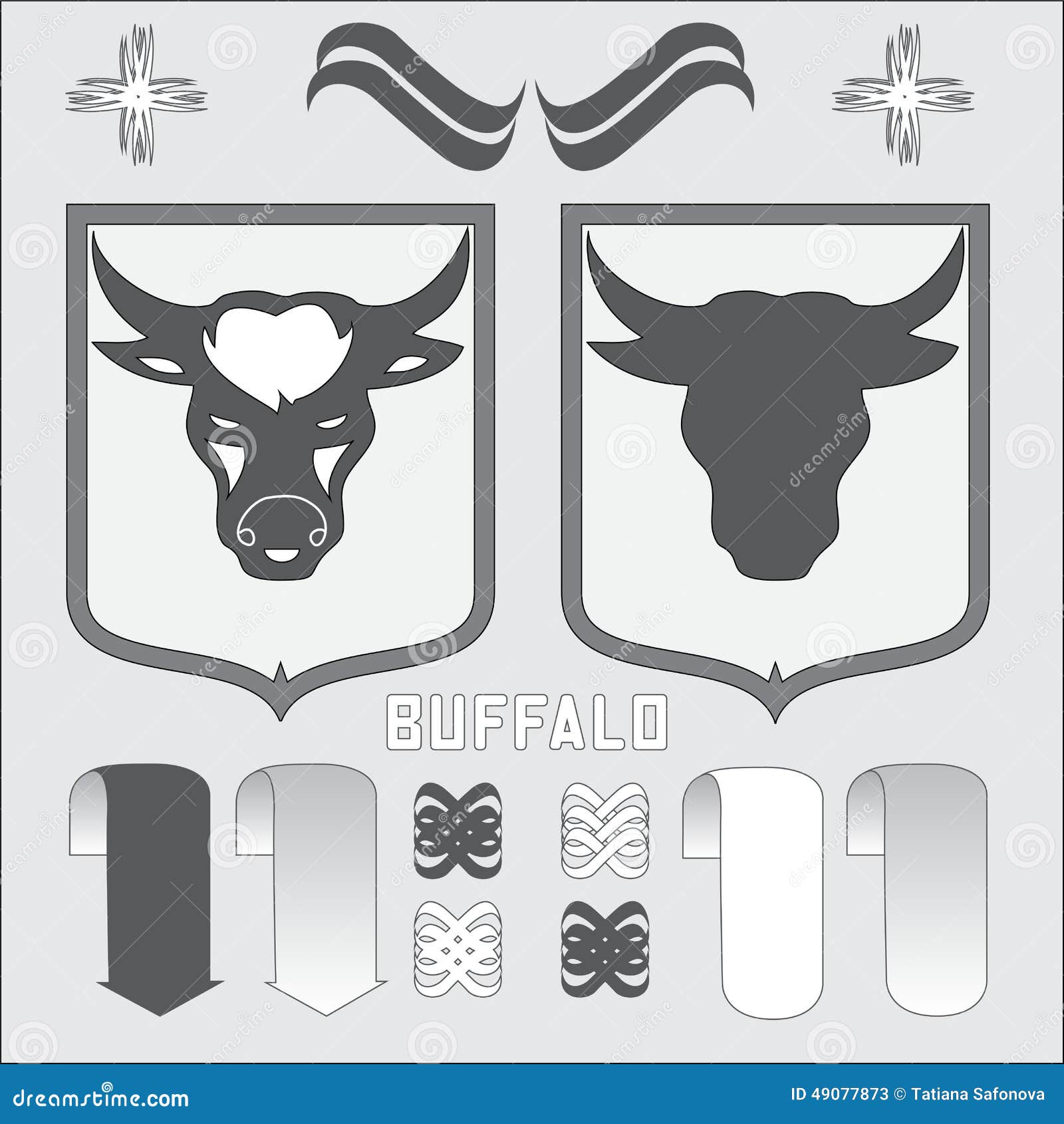 Coat of Arms Buffalo. Illustration Stock Vector - Illustration of ...