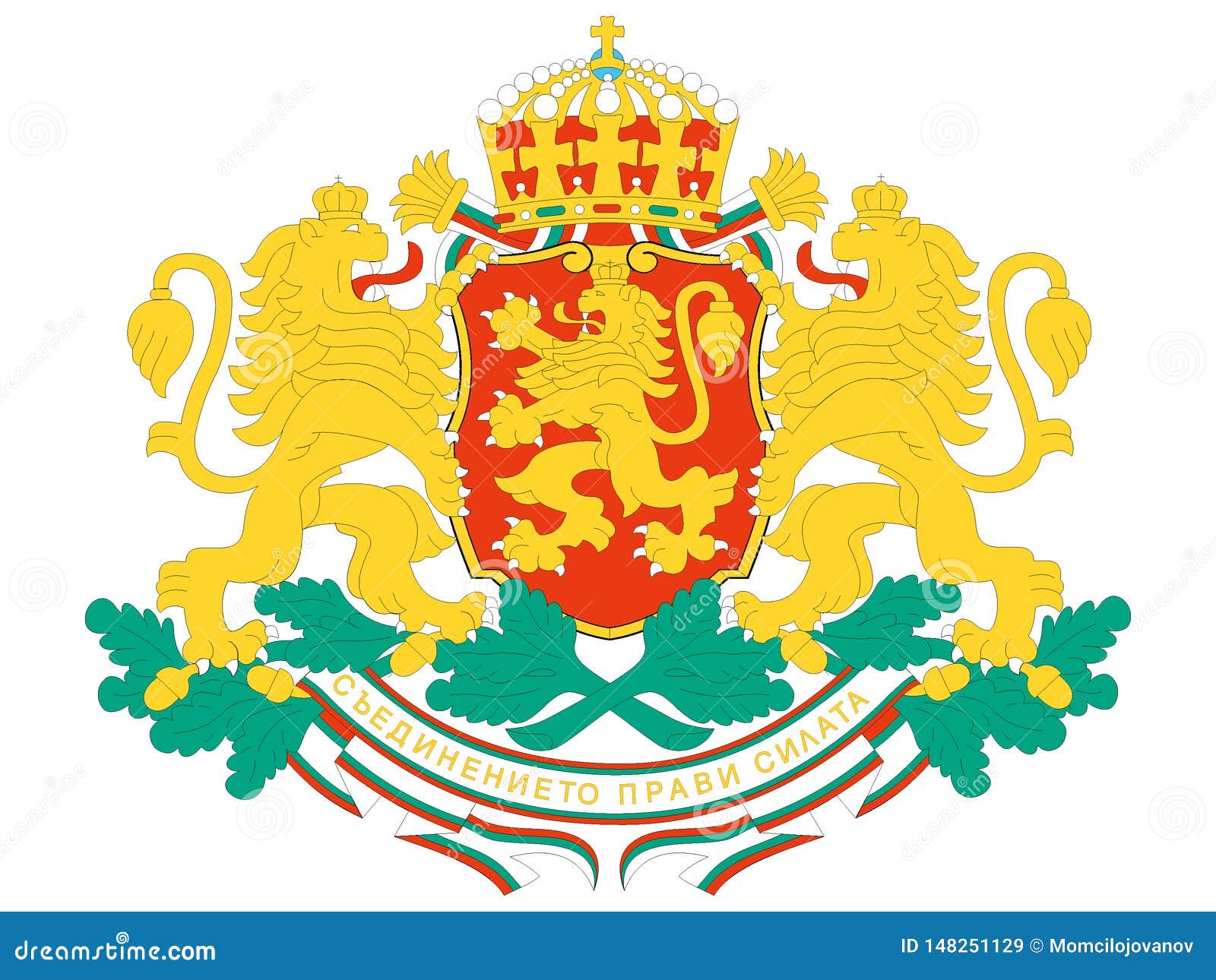 Coat of Arms of Bulgaria stock vector. Illustration of sofia - 148251129