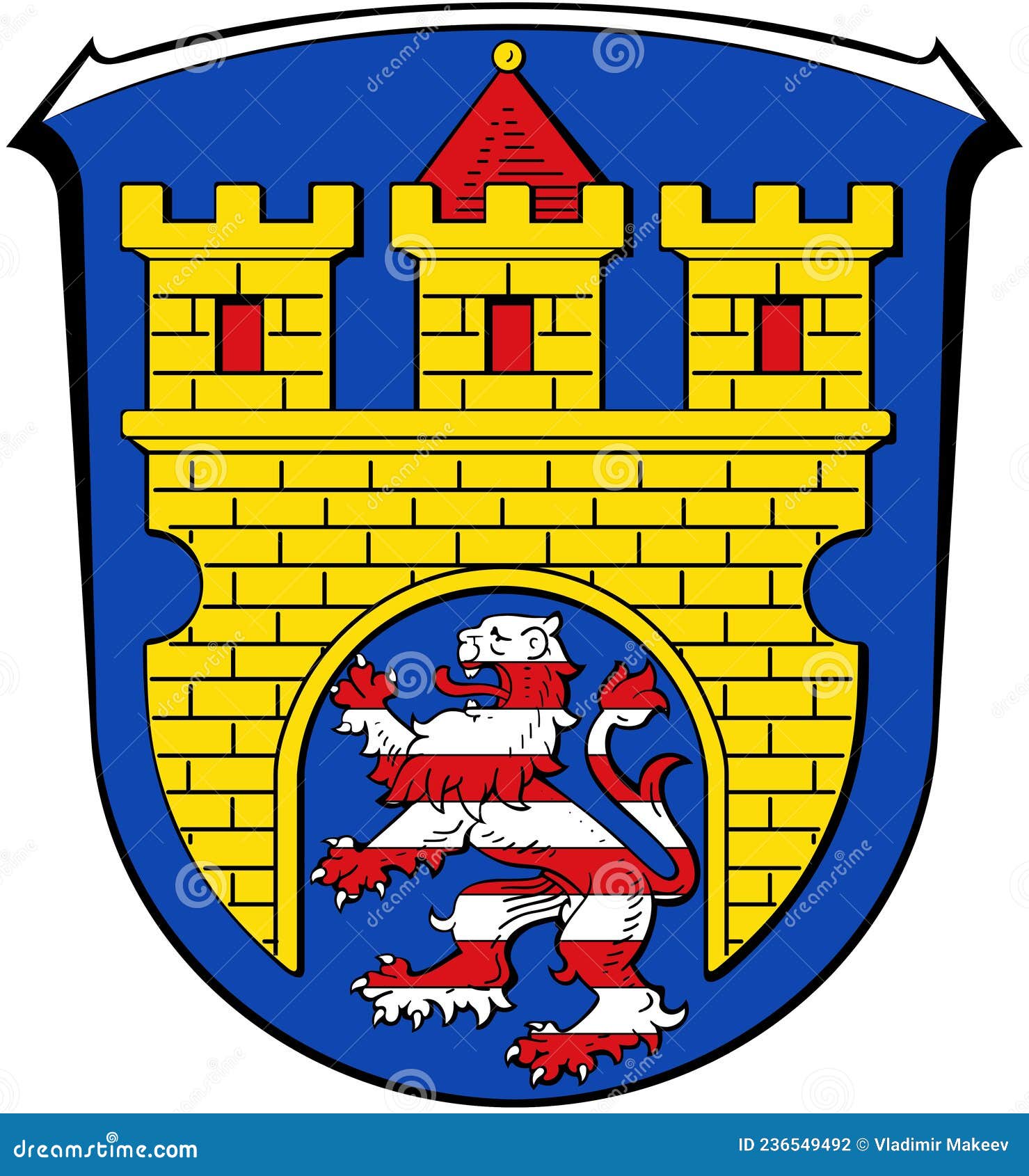 Coat of Arms of the Commune Erzhausen. Germany Stock Illustration ...