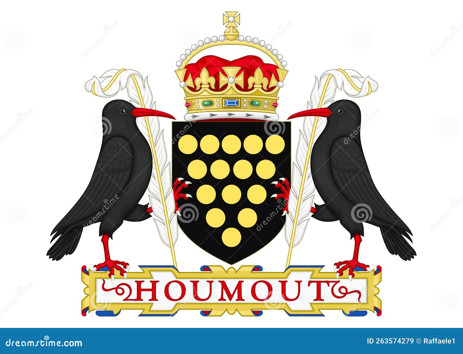 Coat of Arms of the Duchy of Cornwall Stock Illustration - Illustration ...
