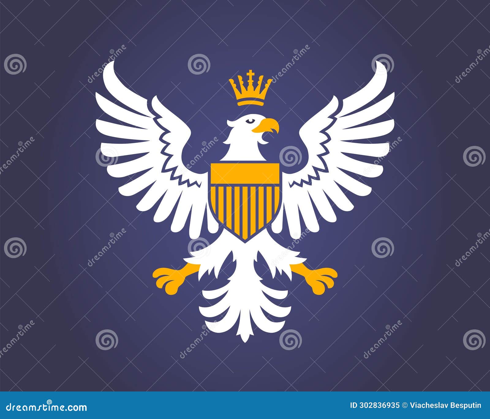 Coat of Arms Eagle with Gold Crown. Stock Vector - Illustration of ...
