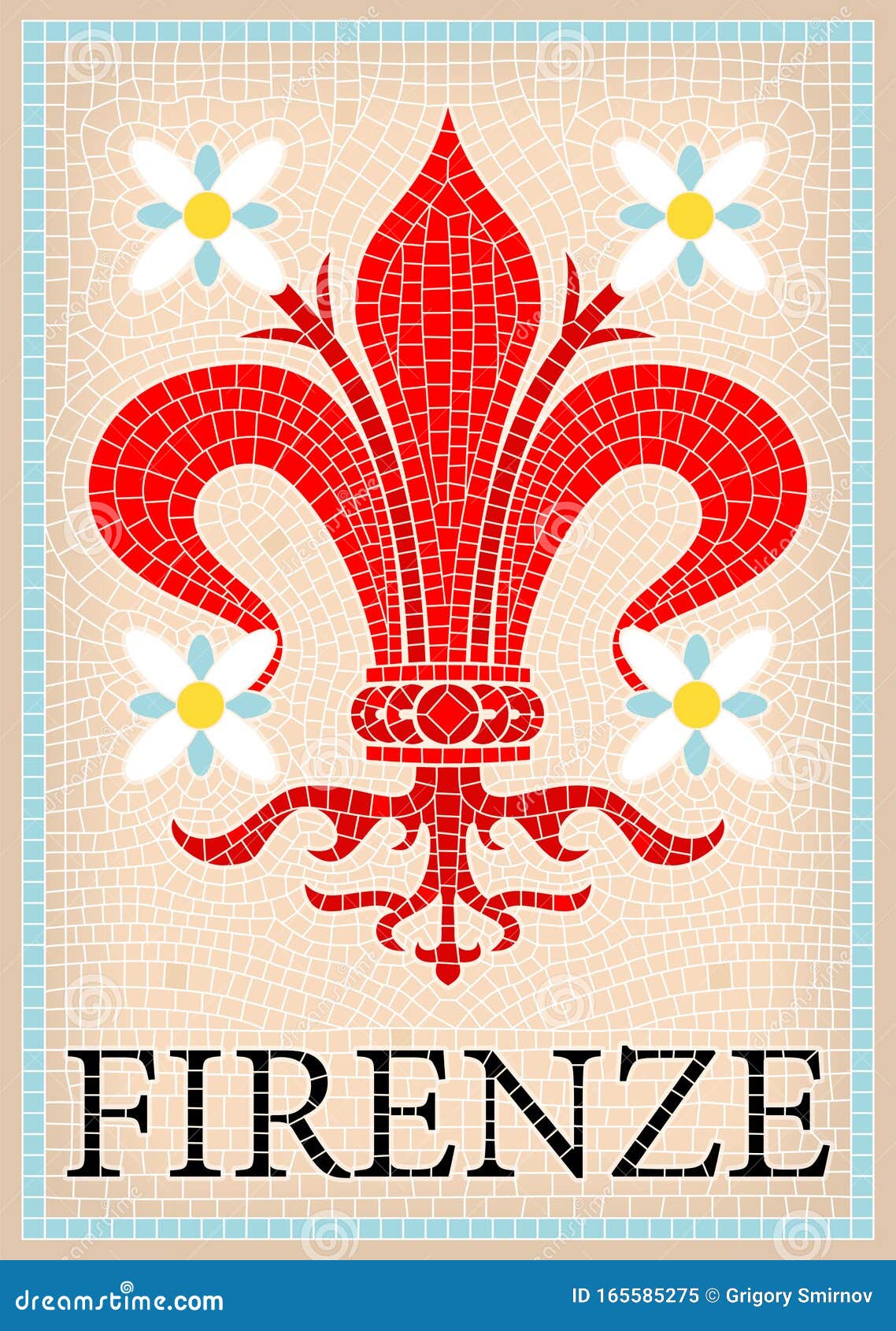 Coat of arms of Florence stock illustration. Illustration of mosaic ...