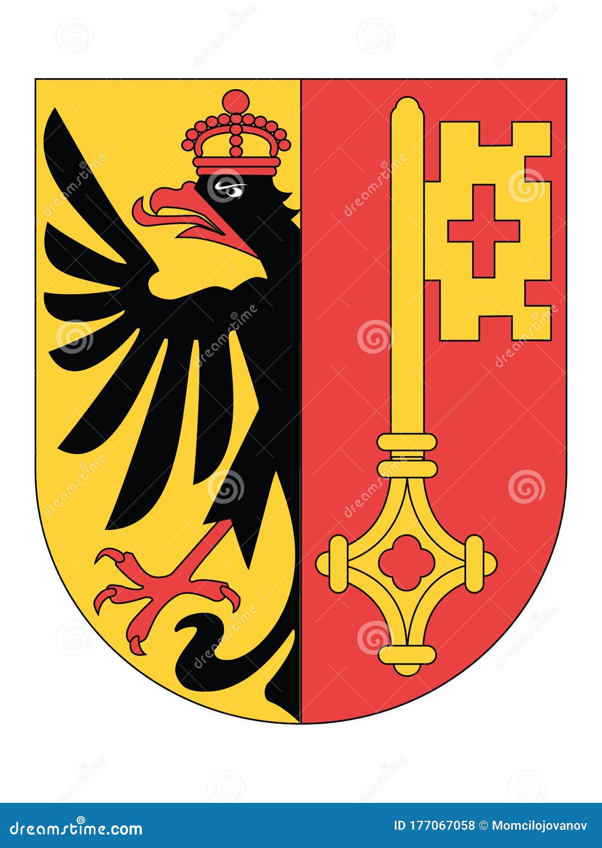 Coat of Arms of Geneva stock vector. Illustration of administrative ...