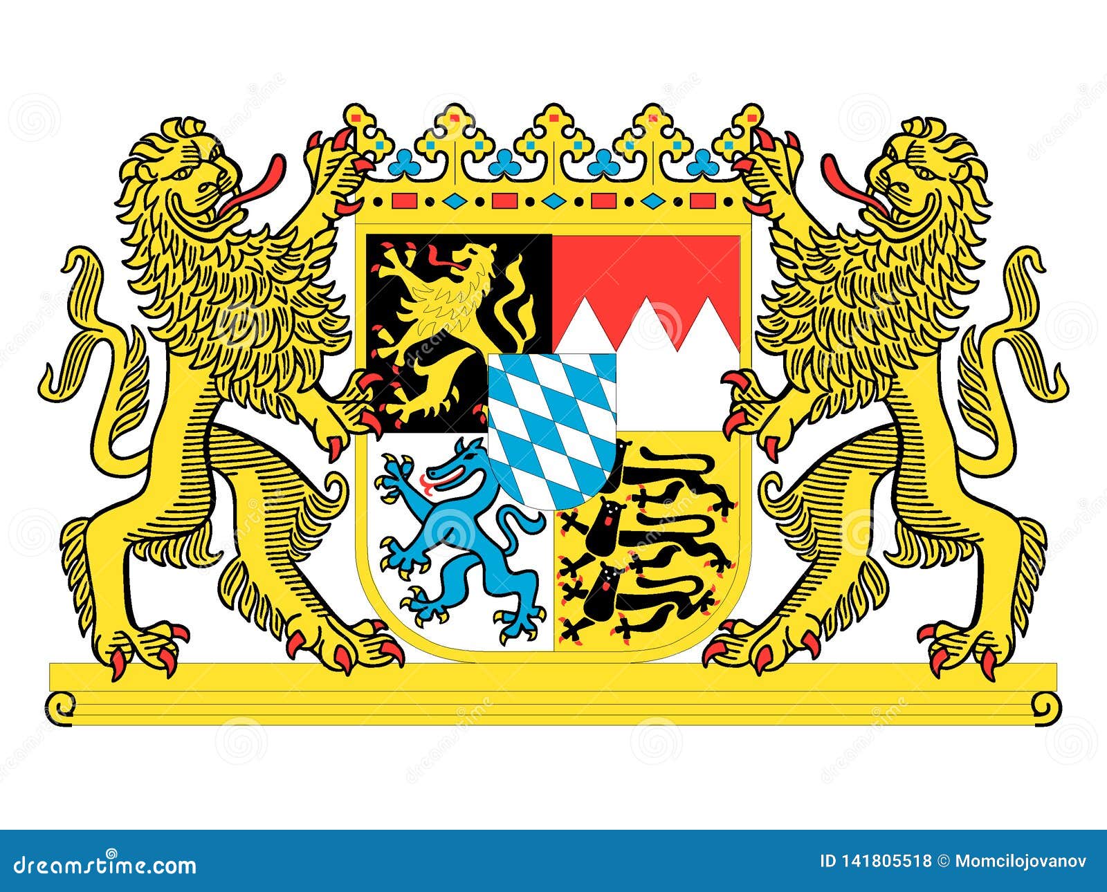 Coat of Arms of German State of Bavaria Stock Vector - Illustration of ...