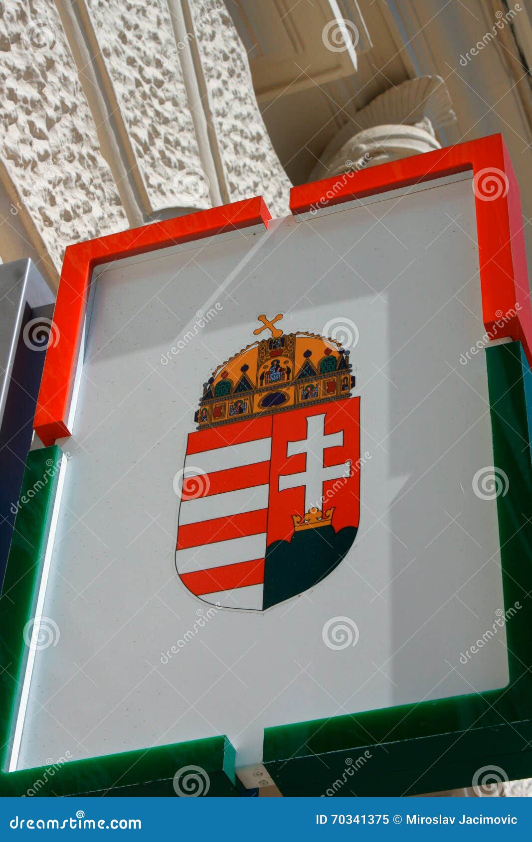 Coat of Arms of Hungary Emblem in Pecs Stock Image - Image of cross ...