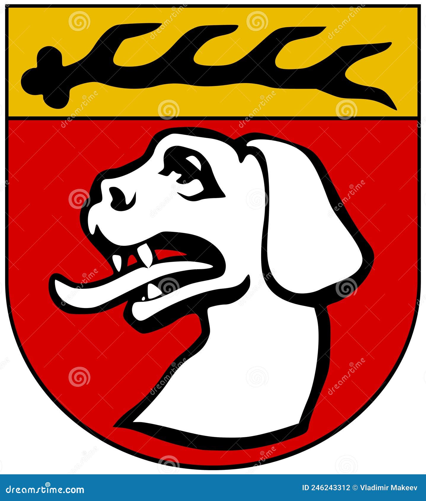 Coat of Arms of the Municipality of Urbach. Germany Stock Illustration ...