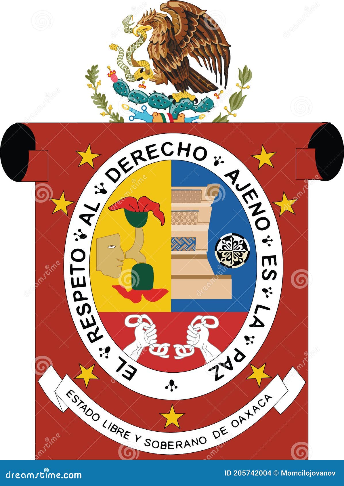 State Oaxaca Of Mexico Map On Transparent Background. Blank Map Of ...