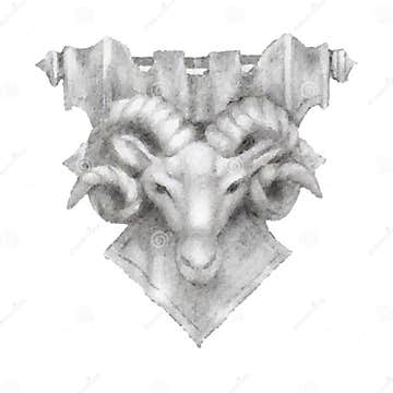 Coat of Arms with a Ram is Head Stock Vector - Illustration of power ...