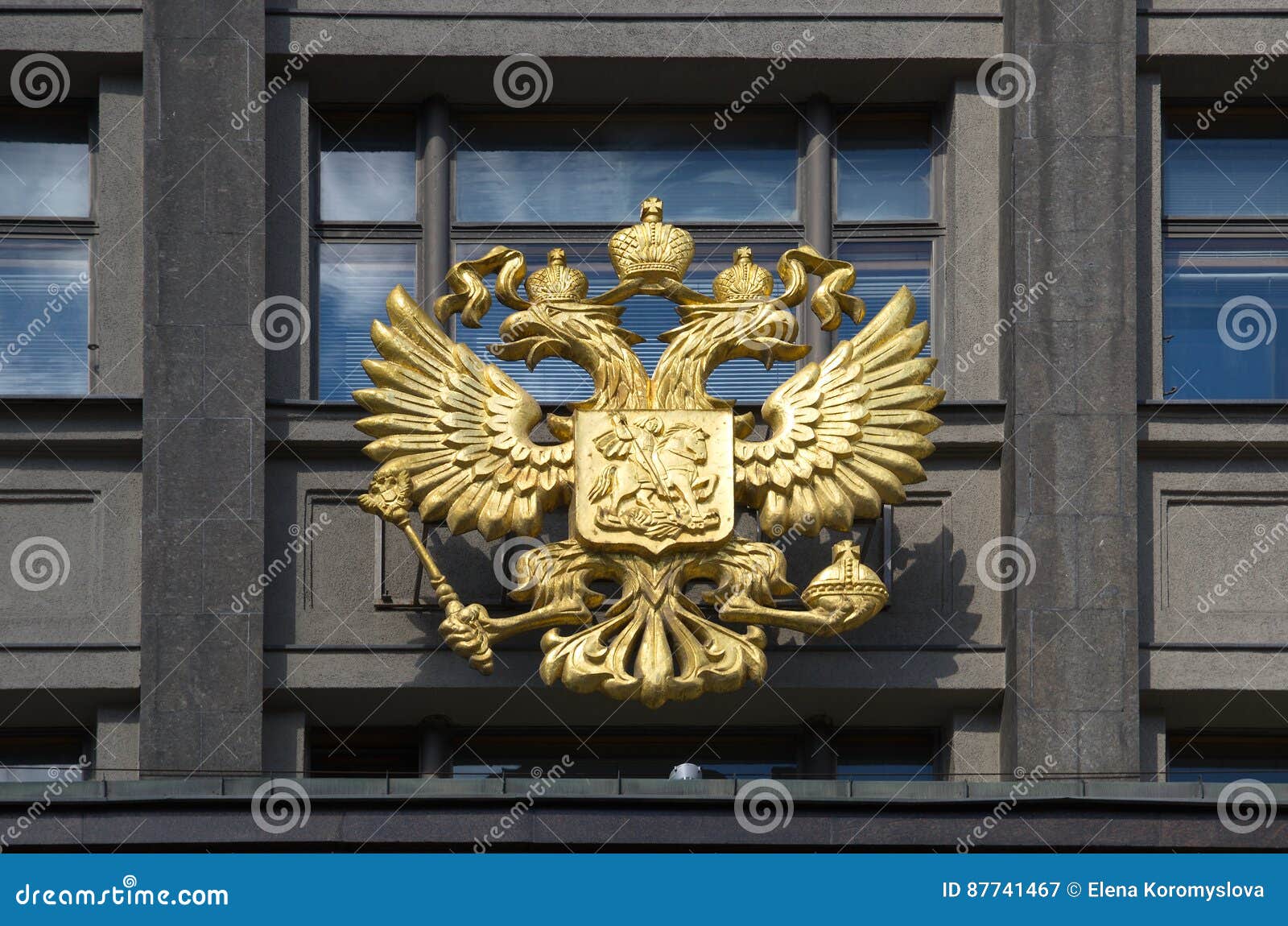 The Coat of Arms of Russia on the Building of the State Duma, Moscow ...