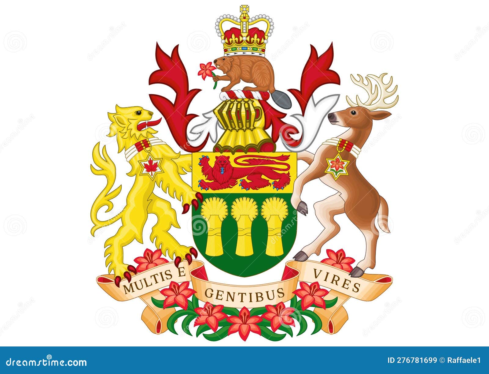 Coat of Arms of Saskatchewan Stock Illustration - Illustration of leaf ...