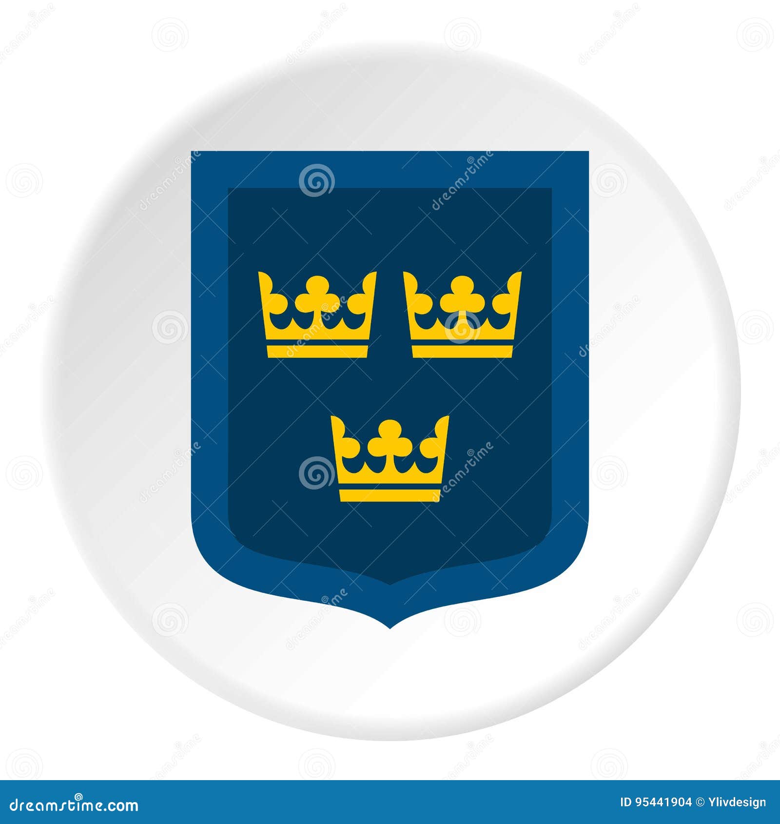 Coat of Arms of Sweden Icon Circle Stock Vector - Illustration of ...