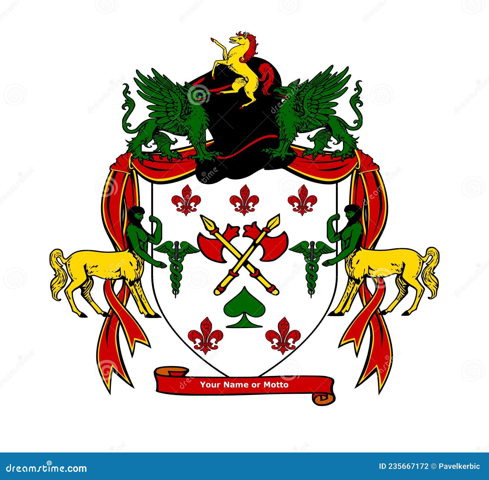 Coat of Arms Weapons Centaur Stock Illustration - Illustration of ...